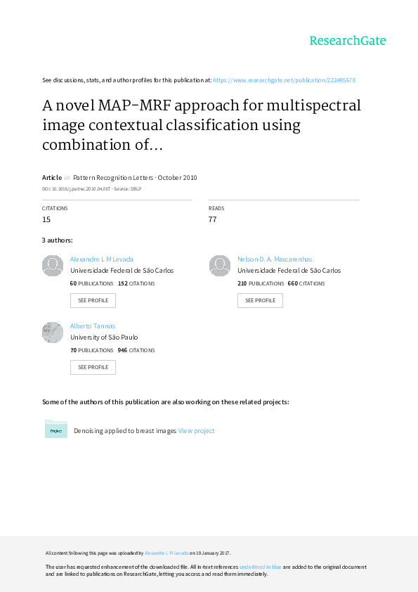 (PDF) A Novel MAP-MRF Approach for Multispectral Image Contextual Classification Using ...