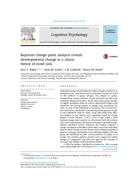 (PDF) Bayesian change-point analysis reveals developmental change in a ...