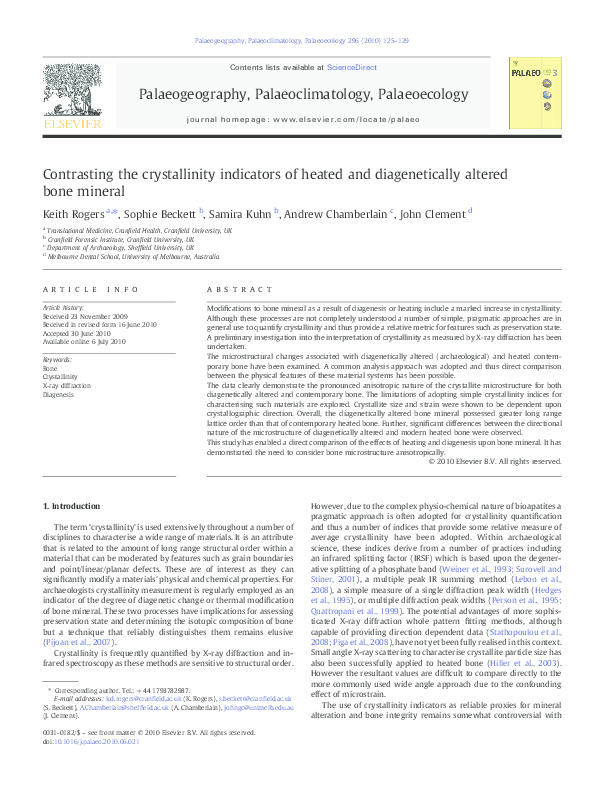 (PDF) Contrasting the Crystallinity Indicators of Heated and ...