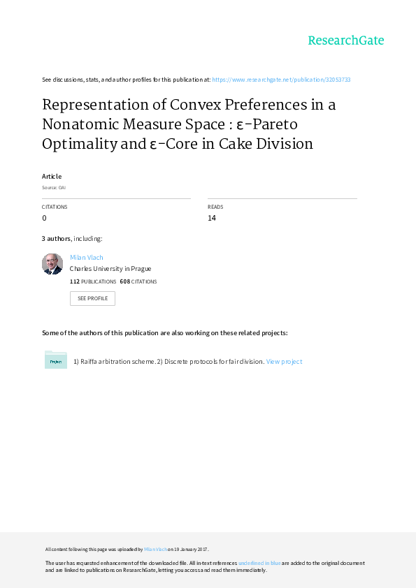 (PDF) Representation of Convex Preferences | Milan Vlach - Academia.edu