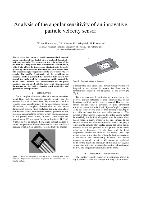 (PDF) Analysis of the angular sensitivity of an innovative particle ...