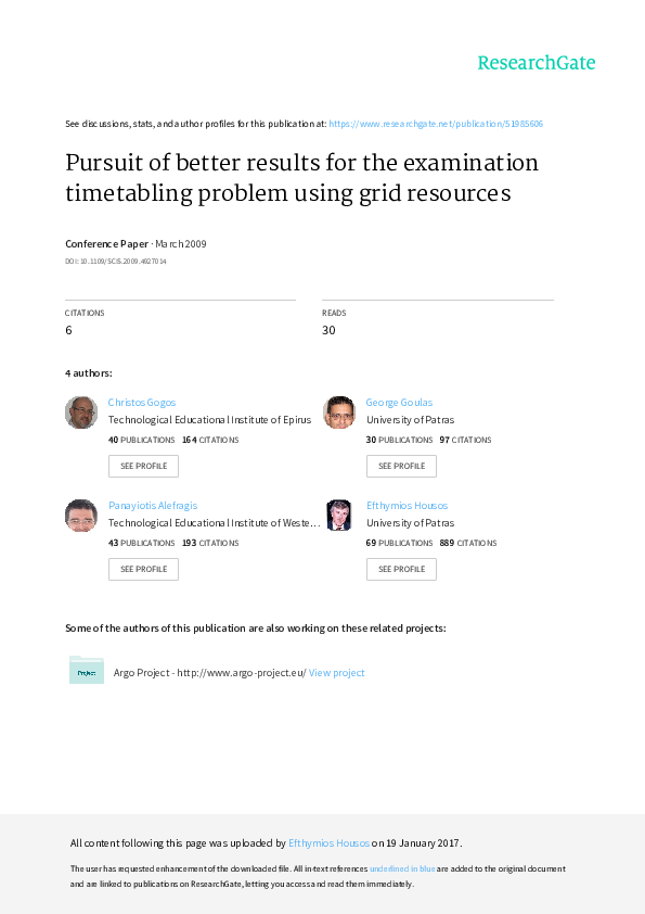 (PDF) Pursuit of Better Results for the Examination Timetabling Problem ...