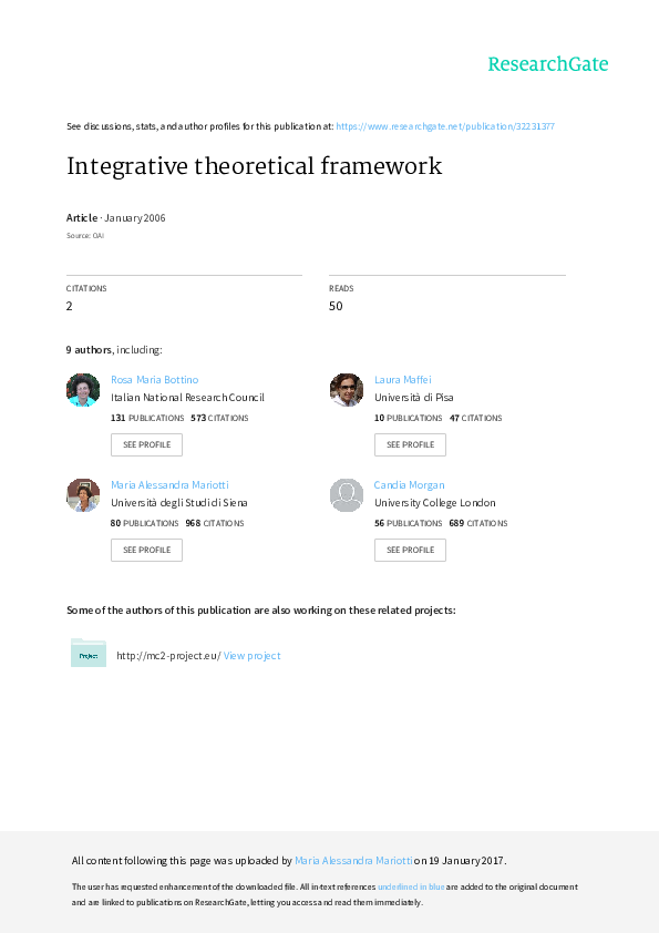 (PDF) Integrative Theoretical Framework