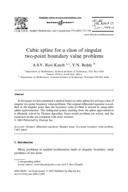 Pdf Cubic Spline For A Class Of Singular Two Point Boundary Value