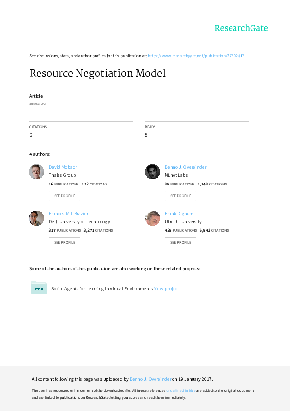 (PDF) Resource Negotiation Model