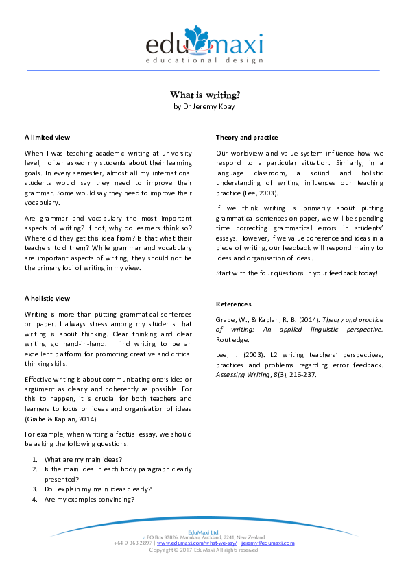 (PDF) What is writing?