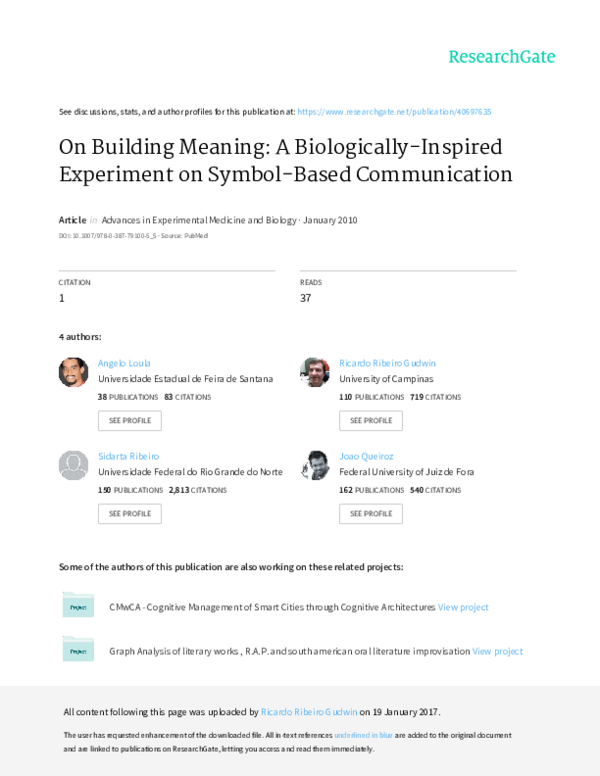 (PDF) ON BUILDING A BIOLOGICALLY-INSPIRED EXPERIMENT ON SYMBOL-BASED ...