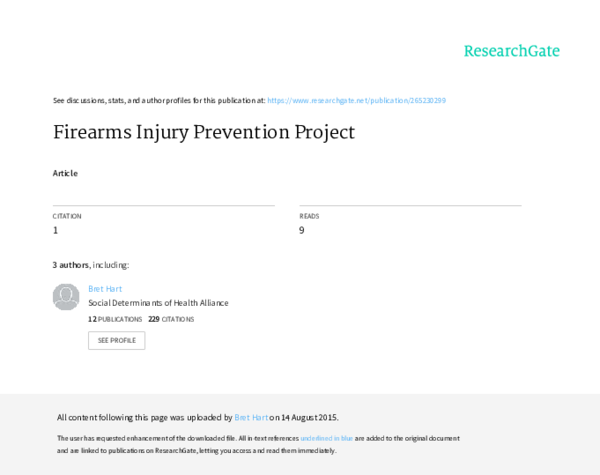 (PDF) Firearms Injury Prevention Project