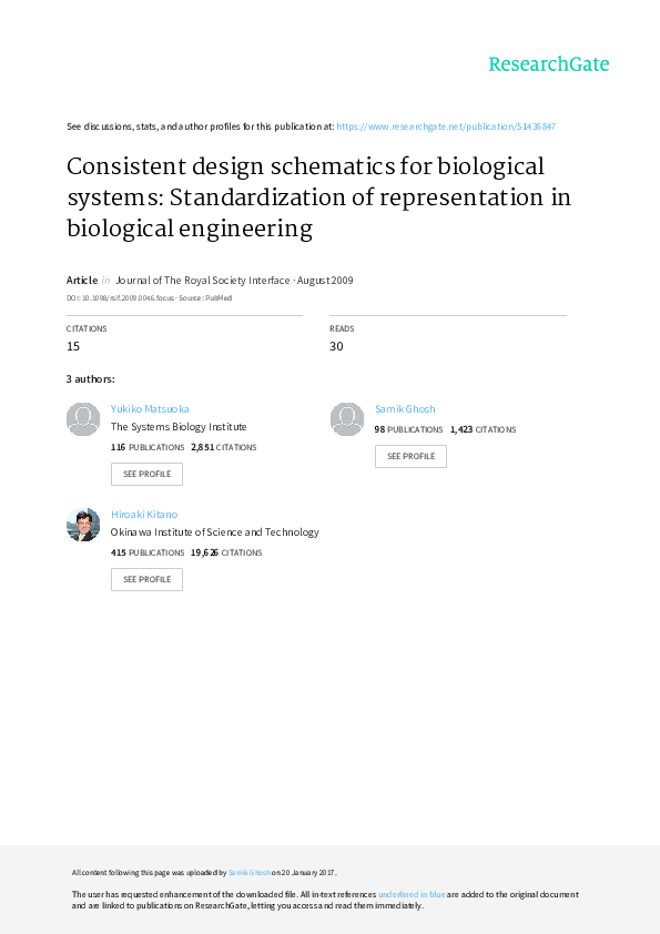 (PDF) Consistent Design Schematics for Biological Systems ...