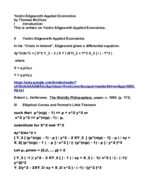(PDF) Ysidro Edgeworth Applied Economics