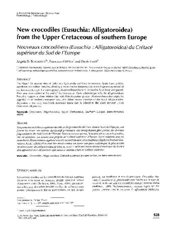 (PDF) New Crocodiles (Eusuchia: Alligatoroidea) From the Upper ...