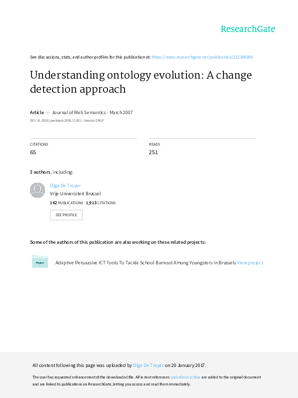 (PDF) Understanding Ontology Evolution: A Change Detection Approach