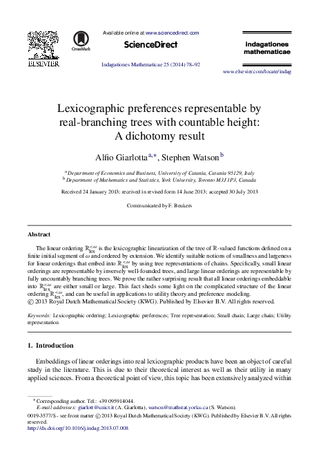 (PDF) Lexicographic preferences representable by real-branching trees ...