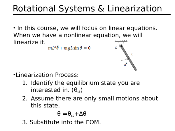 Ppt Linearization And System Representations 1 Abo Zaid