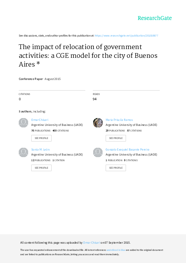 (PDF) The impact of relocation of government activities: a CGE model ...