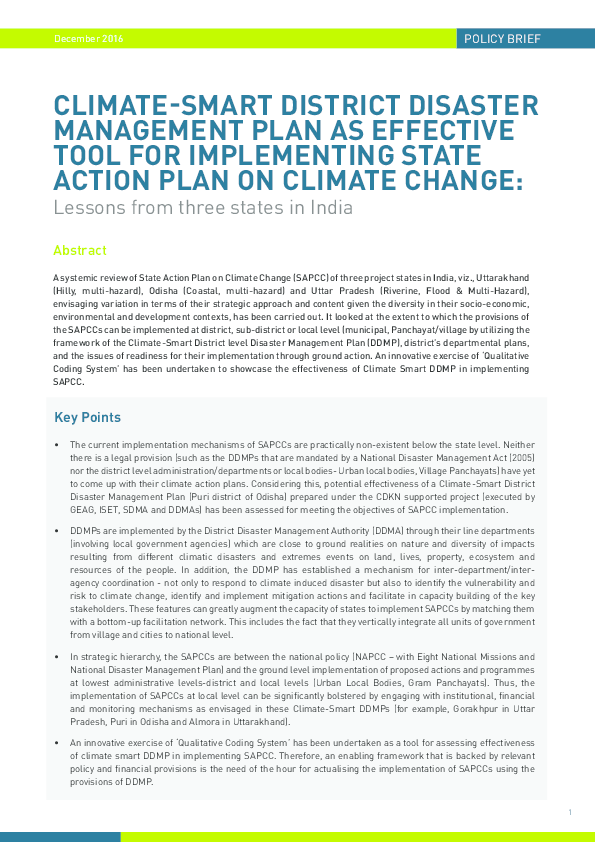 (PDF) CLIMATE-SMART DISTRICT DISASTER MANAGEMENT PLAN AS EFFECTIVE TOOL ...