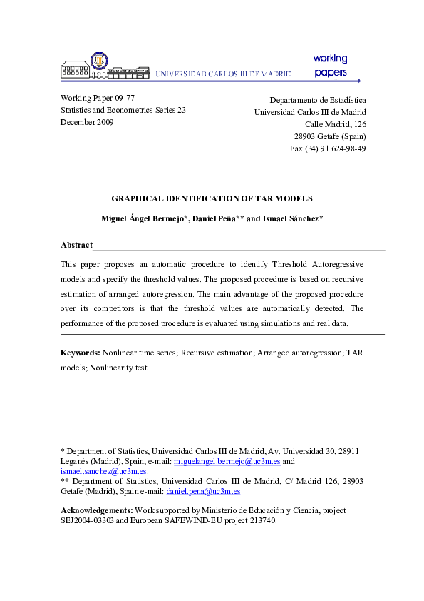 (PDF) Graphical identification of TAR models