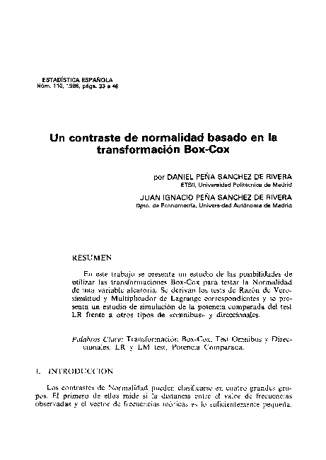 (PDF) Un contraste de normalidad basado en la transformaci n de Box-Cox