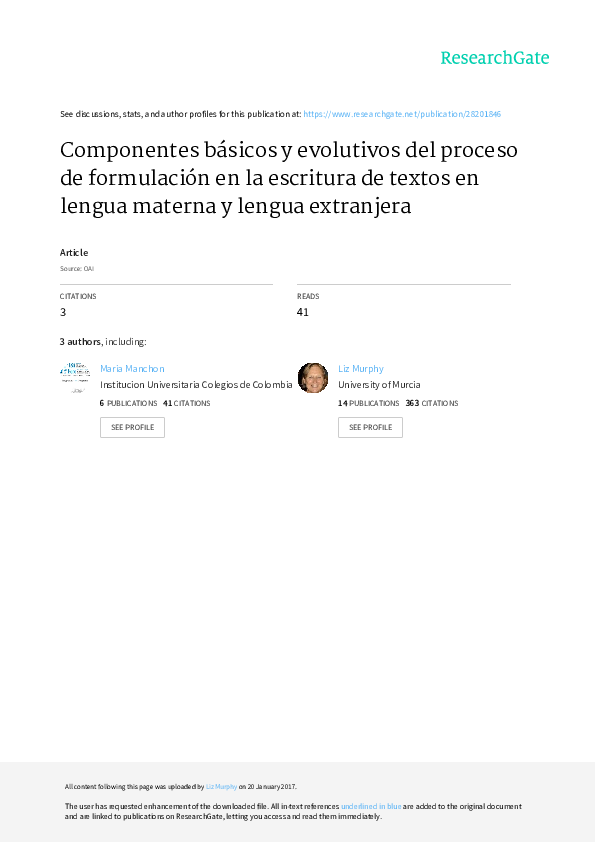 (PDF) Componentes Básicos Y Evolutivos Del Proceso De Formulación En La ...