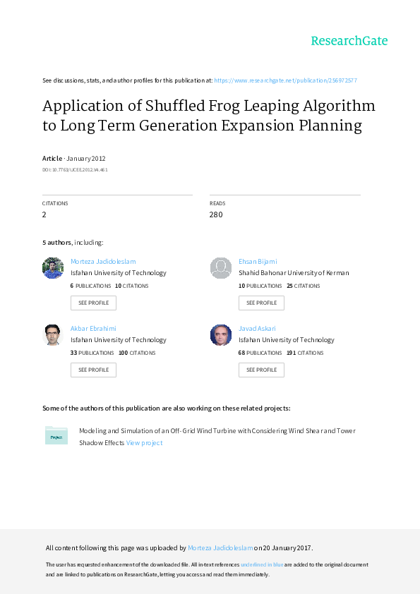 (PDF) Application of Shuffled Frog-Leaping Algorithm on Clustering