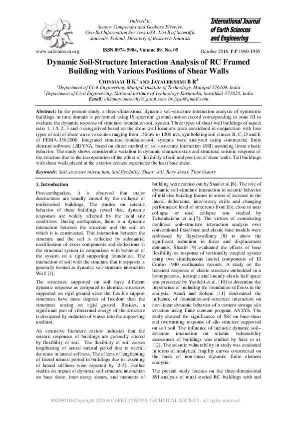 (PDF) Dynamic Soil-Structure Interaction Analysis of RC Framed Building with Various Positions ...