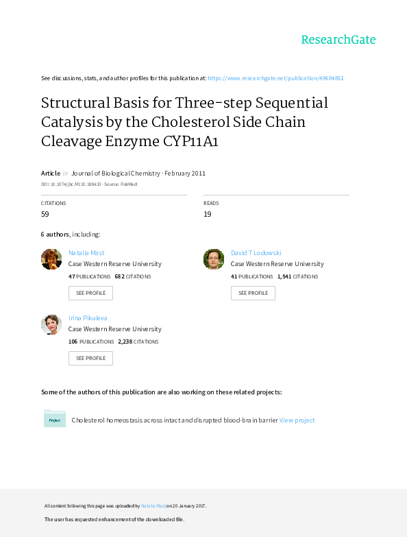 (PDF) Structural Basis for Three-step Sequential Catalysis by the ...