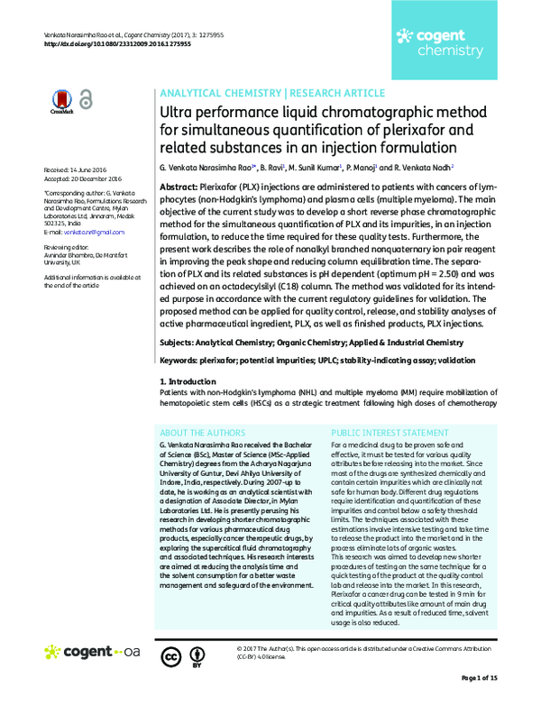 (PDF) Ultra performance liquid chromatographic method for simultaneous ...