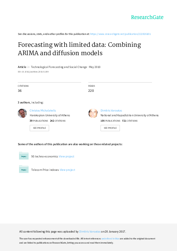 (PDF) Forecasting With Limited Data: Combining ARIMA and Diffusion Models
