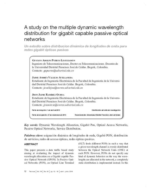 (PDF) A study on the multiple dynamic wavelength distribution for ...