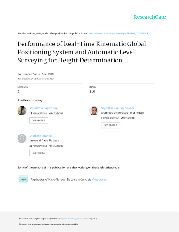 (PDF) Performance of Real-Time Kinematic Global Positioning System and ...