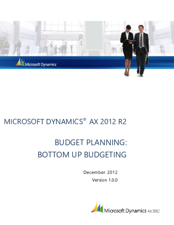 (PDF) MICROSOFT DYNAMICS ® AX 2012 R2 BUDGET PLANNING: BOTTOM UP BUDGETING