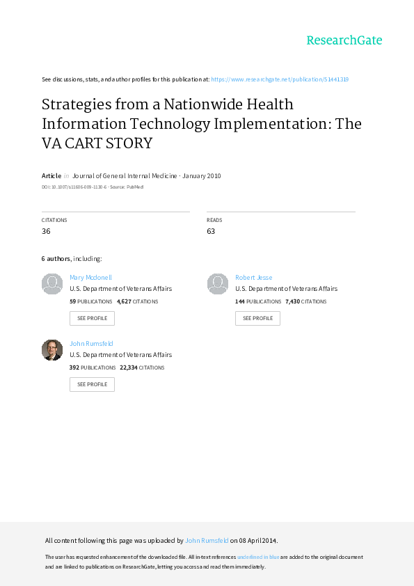 (PDF) Strategies From a Nationwide Health Information Technology ...