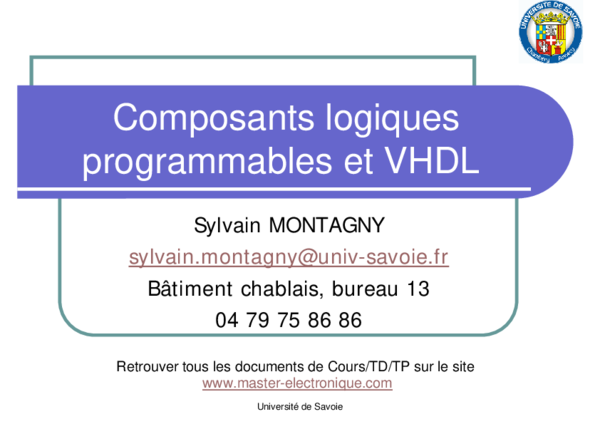 (PDF) Cours - Composants logiques programmables et VHDL.pdf