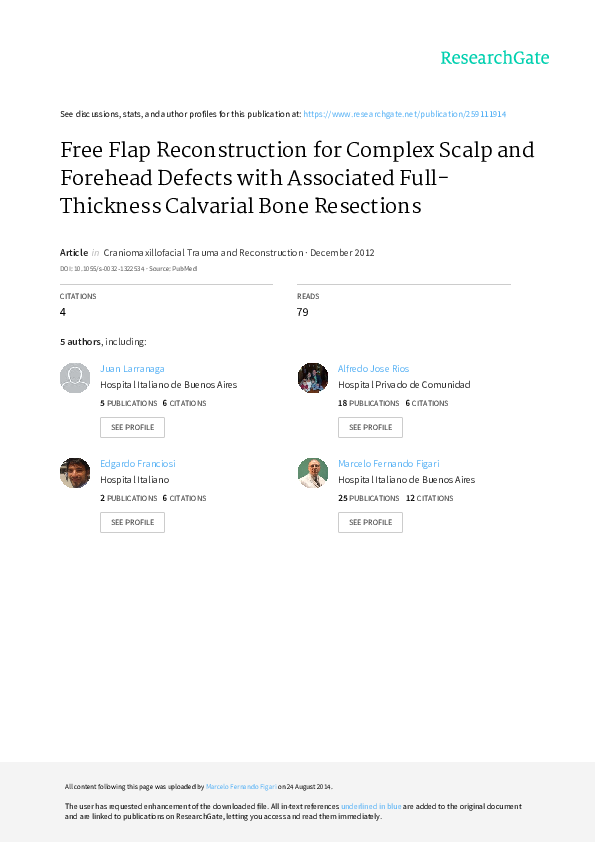 Pdf Free Flap Reconstruction For Complex Scalp And Forehead Defects With Associated Full