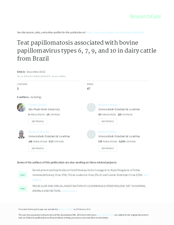 (PDF) Identification of the recently described new type of bovine ...