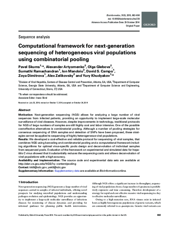 (PDF) Reconstruction of viral population structure from next-generation sequencing data using ...