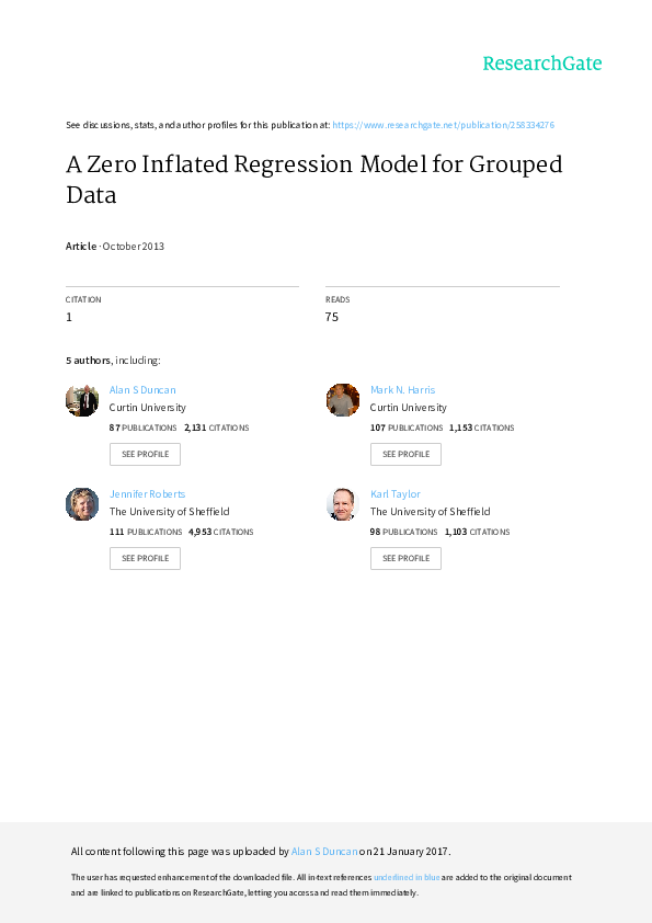 (PDF) A Zero-Inflated Regression Model for Grouped Data