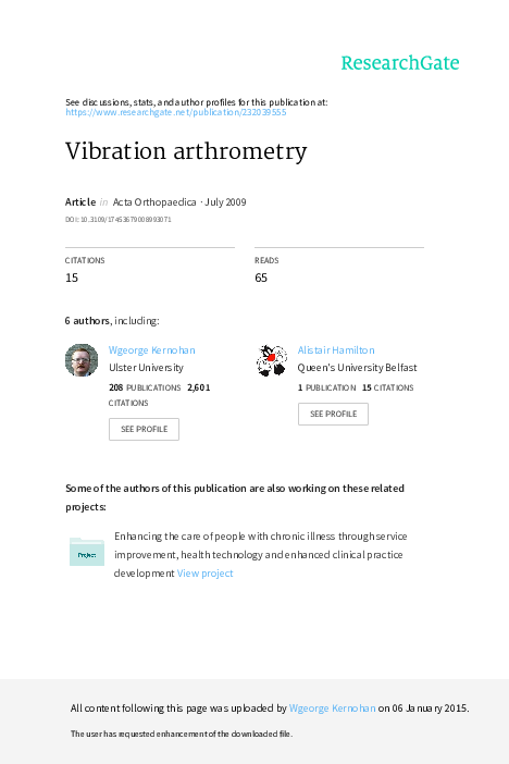 (PDF) Vibration Arthrometry