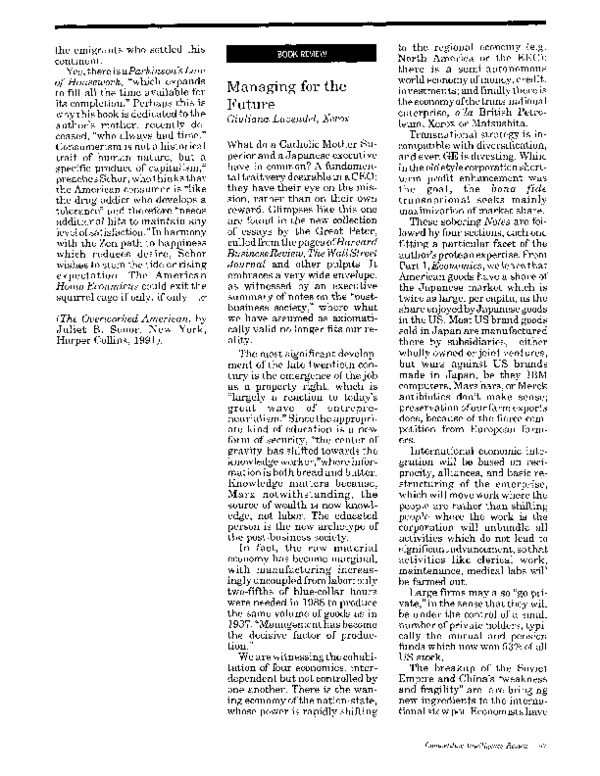 (PDF) Managing for the Future