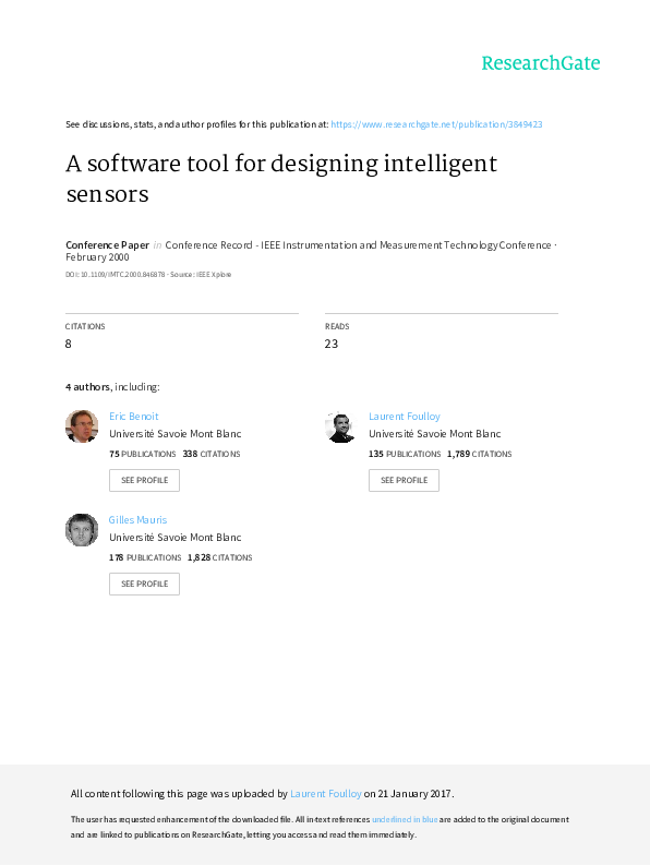 (PDF) A software tool for designing intelligent sensors