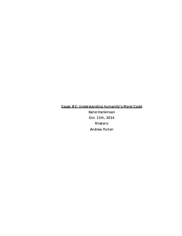 (DOC) Understanding a Universal Moral Code