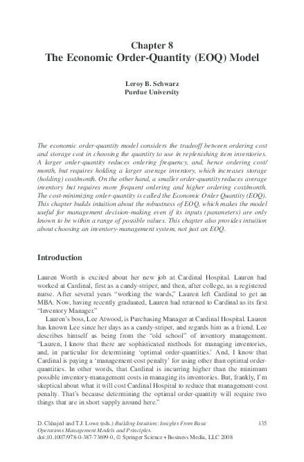 (PDF) The Economic Order-Quantity (EOQ) Model