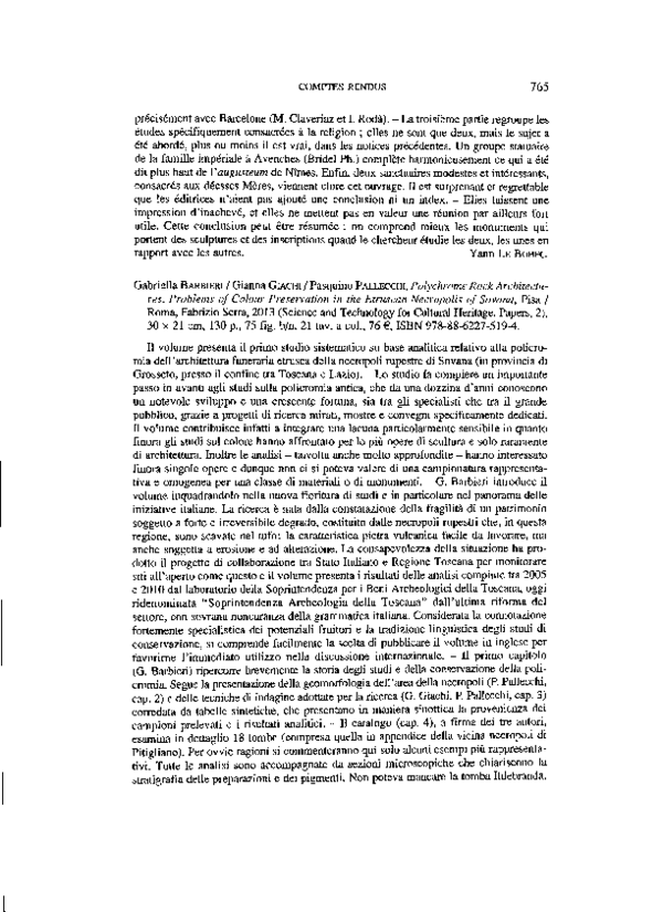 (PDF) Recensione a G. BARBIERI – G. GIACHI – P. PALLECCHI, Polychrome ...