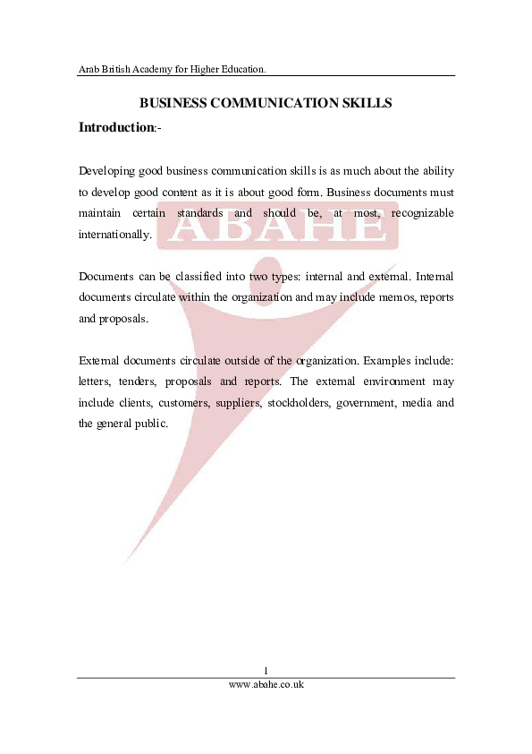 (PDF) BUSINESS COMMUNICATION SKILLS