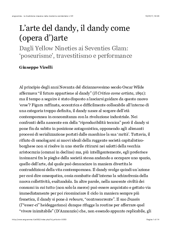 (PDF) L’arte del dandy, il dandy come (opera d’)arte Dagli Yellow ...