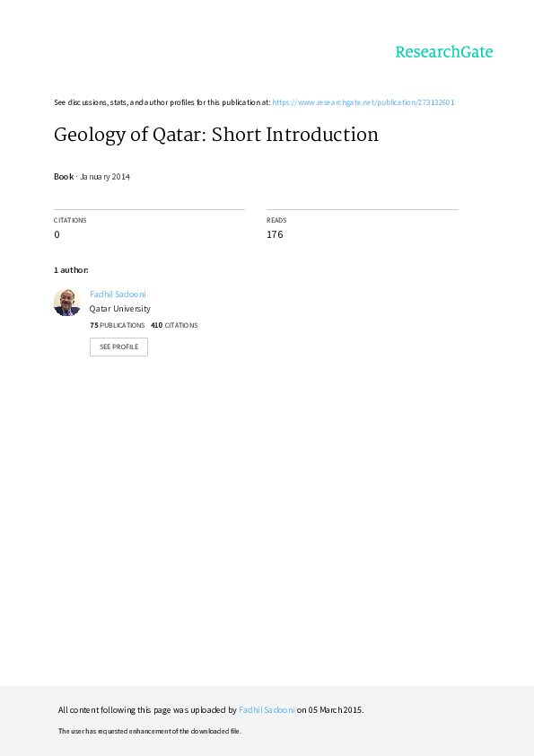(PDF) Geology of Qatar: Short Introduction