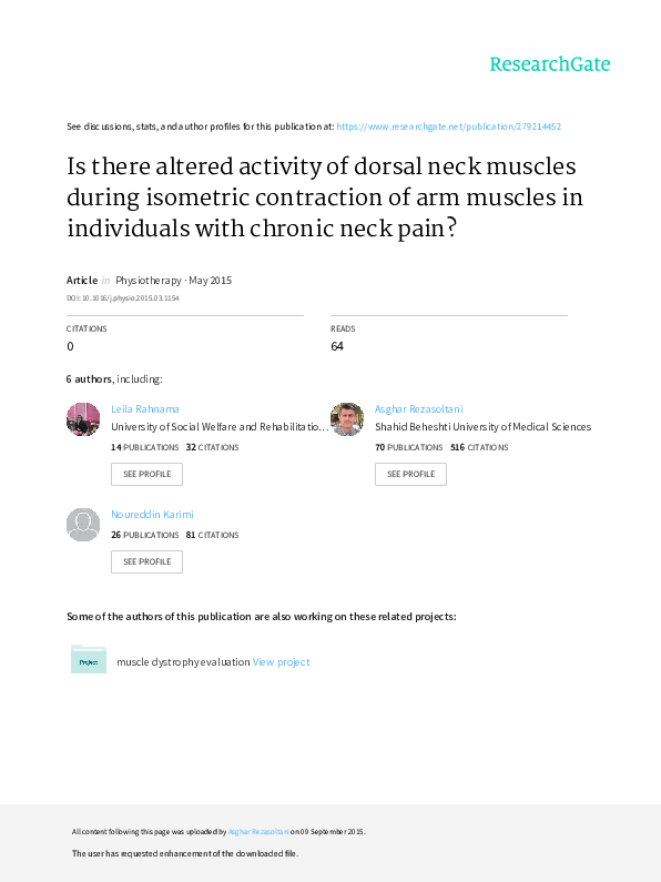 (PDF) Is there altered activity of dorsal neck muscles during isometric ...
