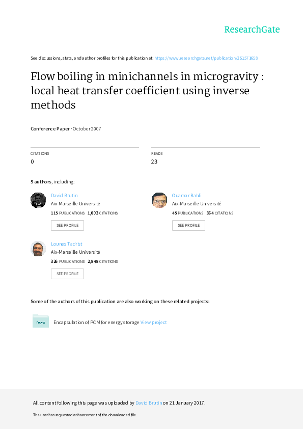 (PDF) Flow boiling in minichannels in microgravity: local heat transfer ...