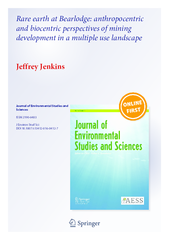 (PDF) Rare earth at Bearlodge: anthropocentric and biocentric ...