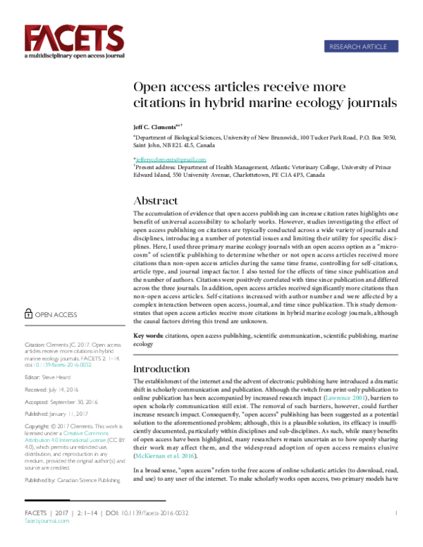 (PDF) Open access articles receive more citations in hybrid marine ...